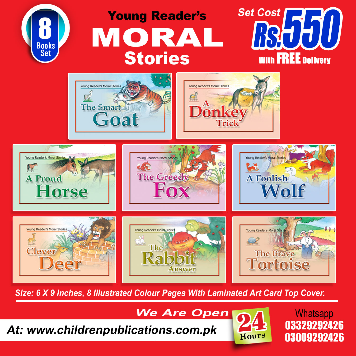 Young Readers Animal Moral Stories 8 books – Children Publications