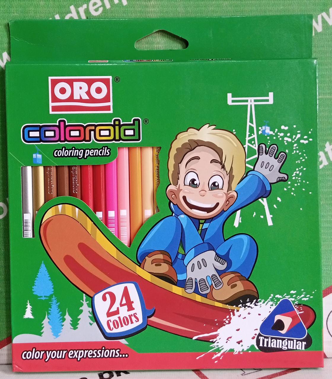 ORO Coloroid Coloring Pencils 24 Colors ( Carlos Green Box ) – Children ...
