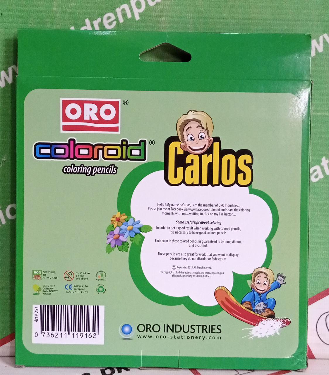 ORO Coloroid Coloring Pencils 24 Colors ( Carlos Green Box ) – Children ...