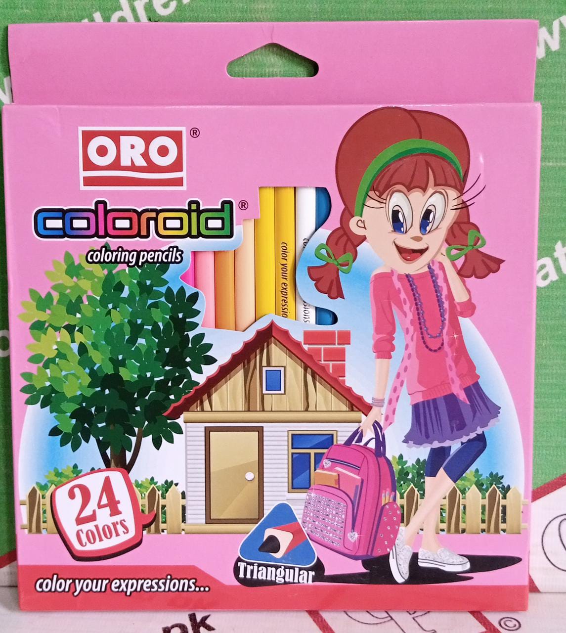 ORO Coloroid 24 Colors Pencils ( Kelly Pink Box ) – Children Publications
