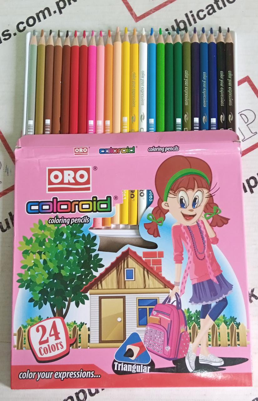 ORO Coloroid 24 Colors Pencils ( Kelly Pink Box ) – Children Publications