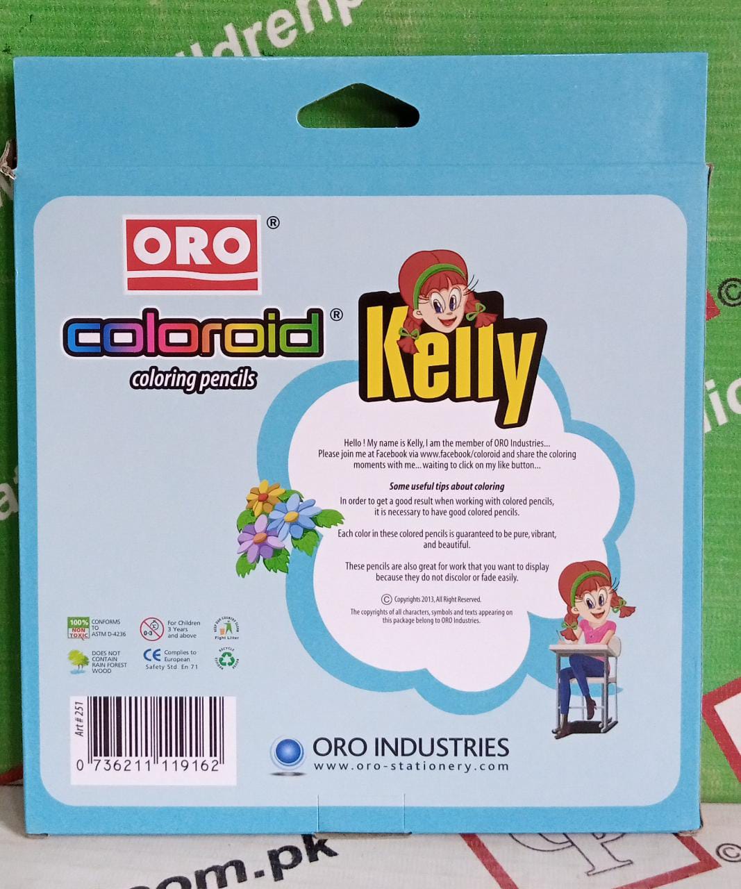 ORO Coloroid 24 Colors Pencils ( Kelly Sky Blue Box ) – Children ...