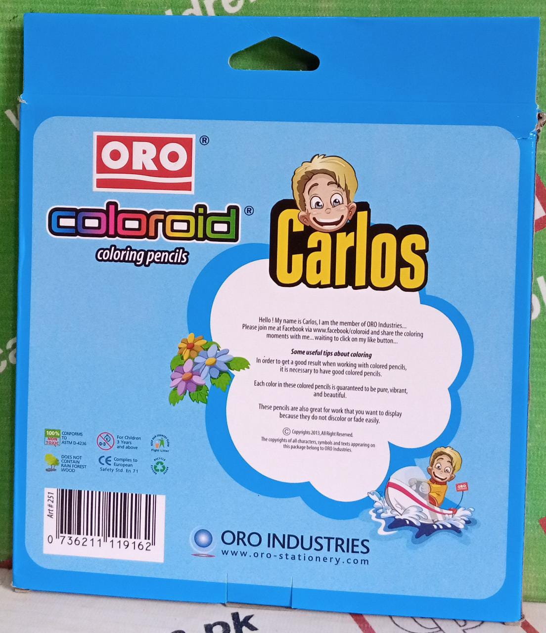 ORO Coloroid 24 Colors Pencils ( Carlos Blue Box ) – Children Publications