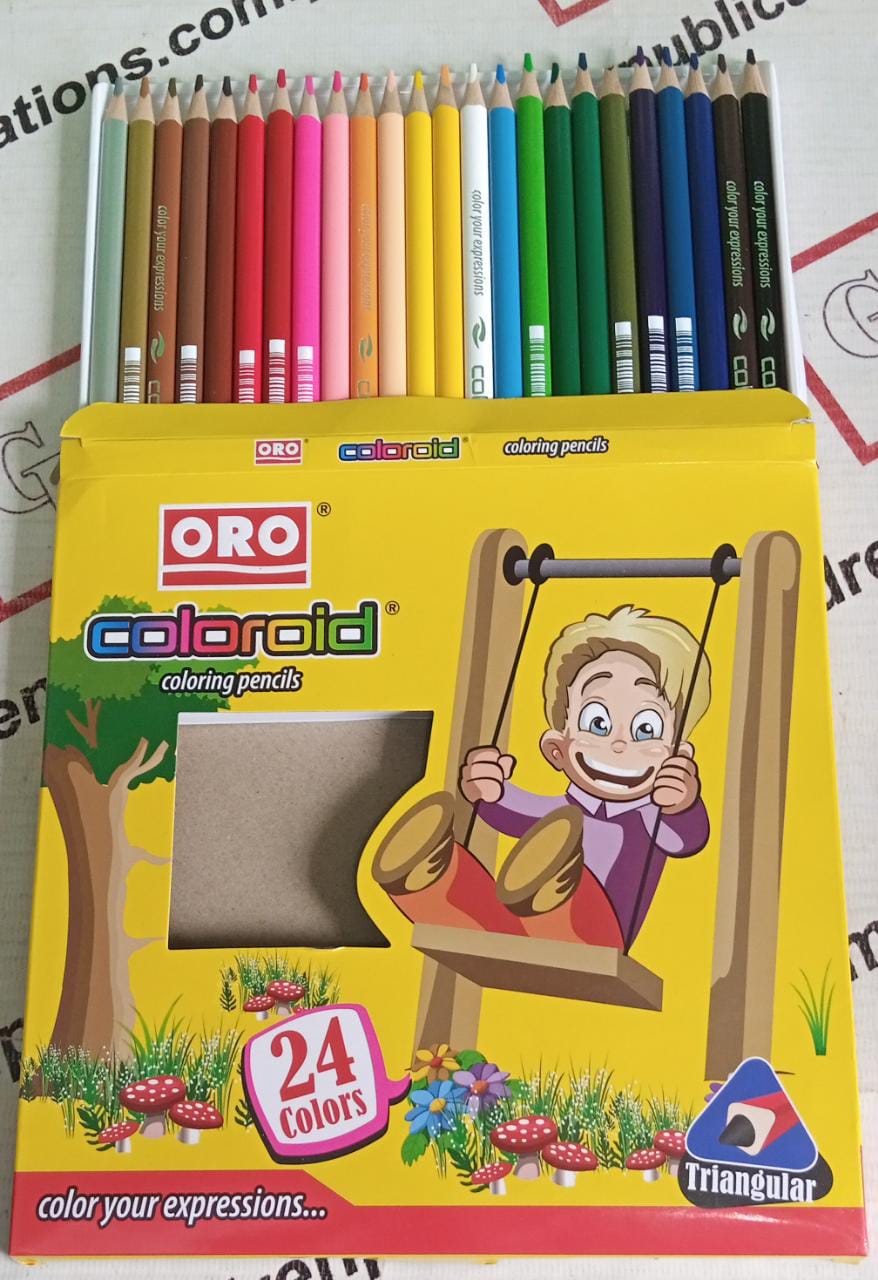 ORO Coloroid 24 Colors Pencils ( Carlos Yellow Box ) – Children ...