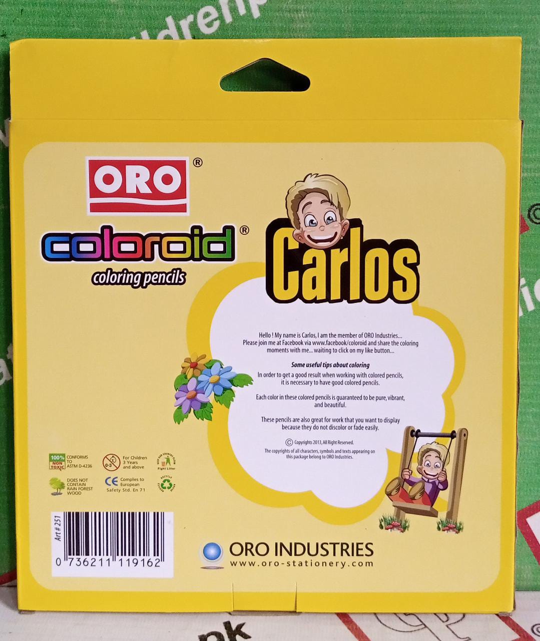 ORO Coloroid 24 Colors Pencils ( Carlos Yellow Box ) – Children ...