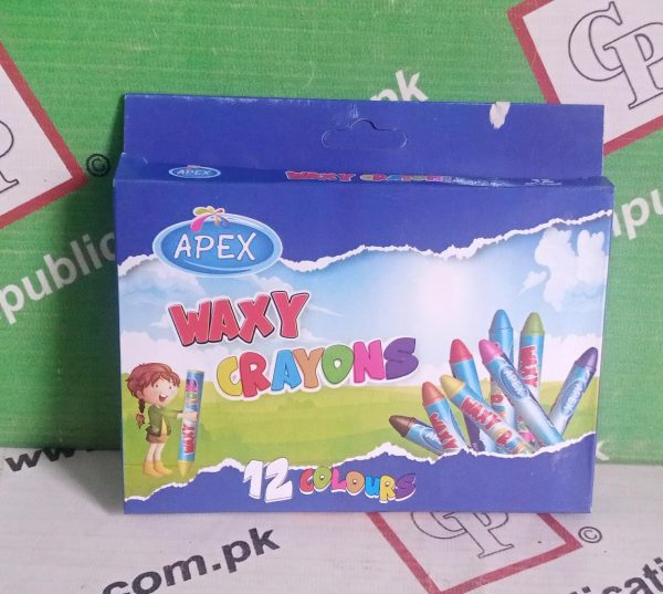 APEX Waxy Crayons 12 Colours – Children Publications