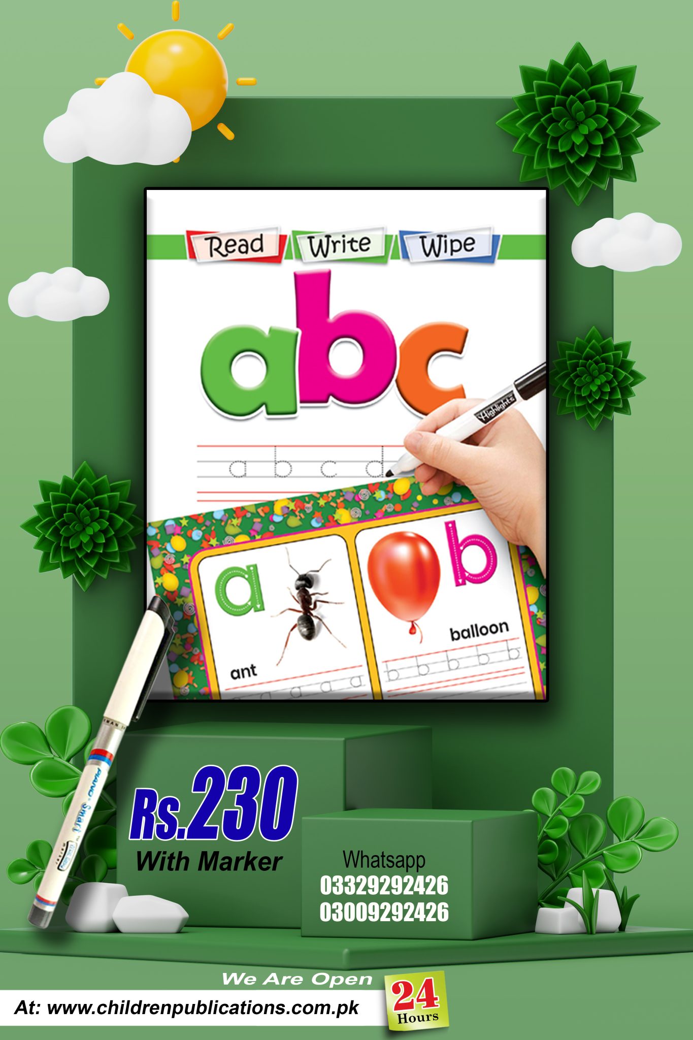 Read, Write and wipe Small abc – Children Publications