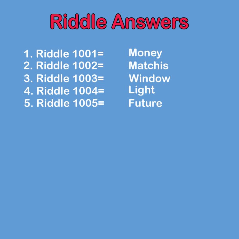 Riddle Answer – Children Publications